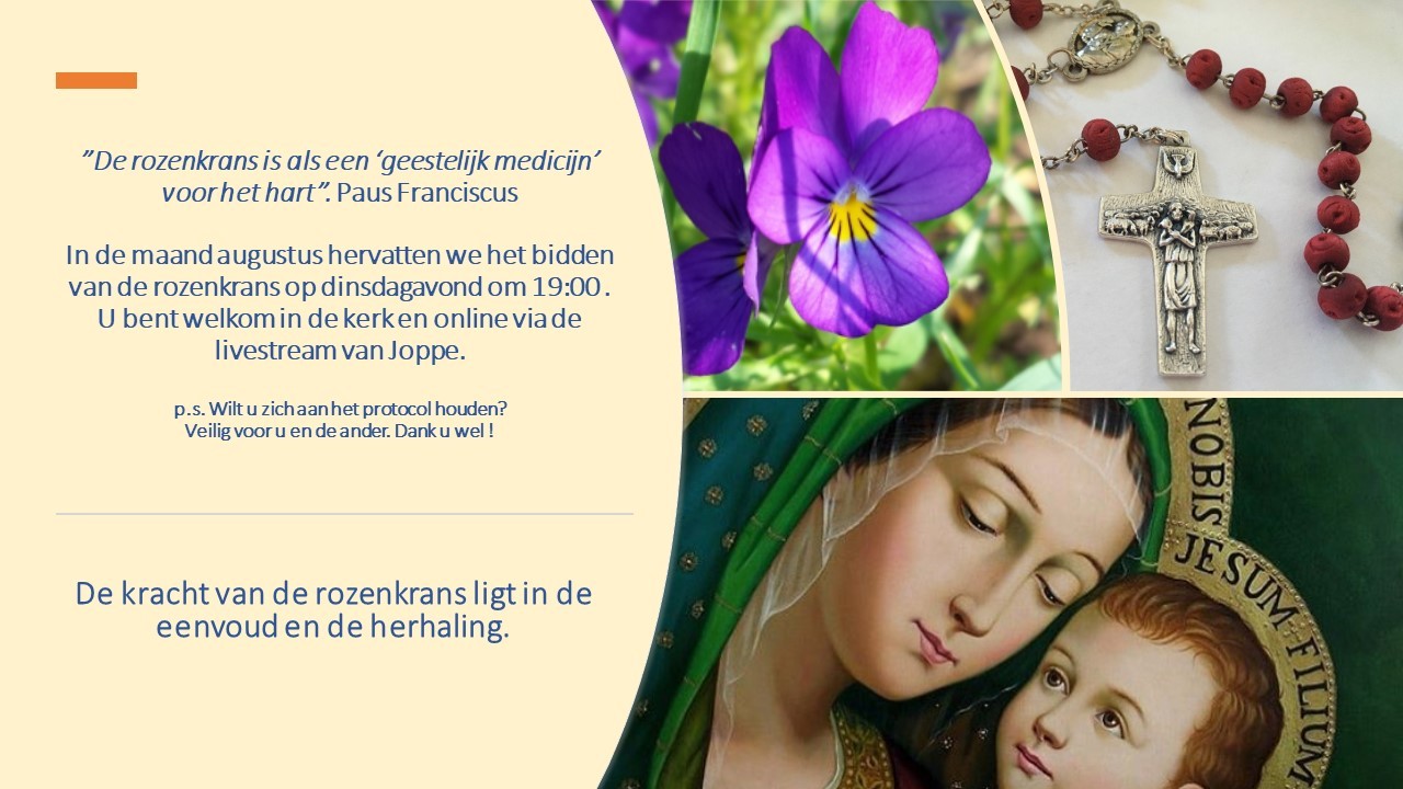 Rozenkransgebed wordt in augustus hervat - RK Kerk Joppe
